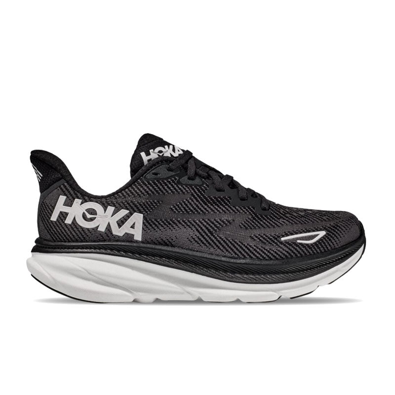 HOKA CLIFTON 9 BLACK / WHITE 1127895 – Shoe Gallery Inc